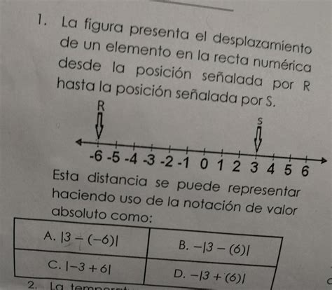 1 La Figura Presenta El Desplazamiento De Un Elemento En La Recta