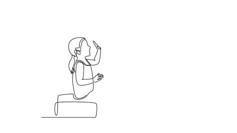 Self Drawing Animation Of Single Line Draw Female Pediatric Doctor