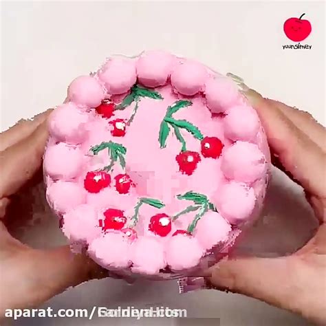 اسلایم صورتی آلبالویی