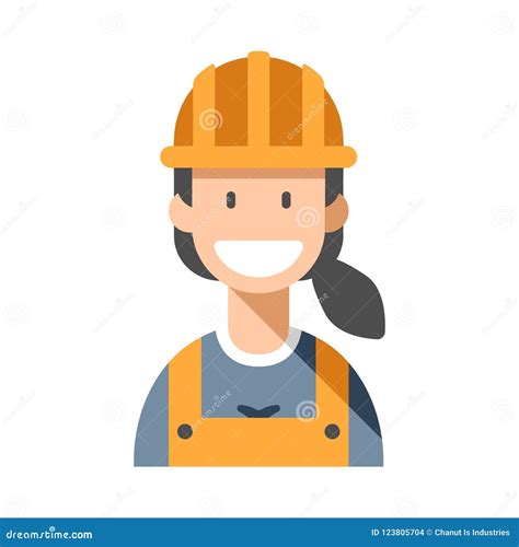 Worker Woman Flat Illustration Stock Vector Illustration Of Worker