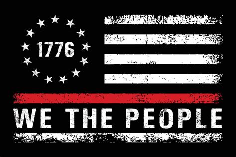 We The People 1776 Thin Red Line 21620960 Vector Art At Vecteezy