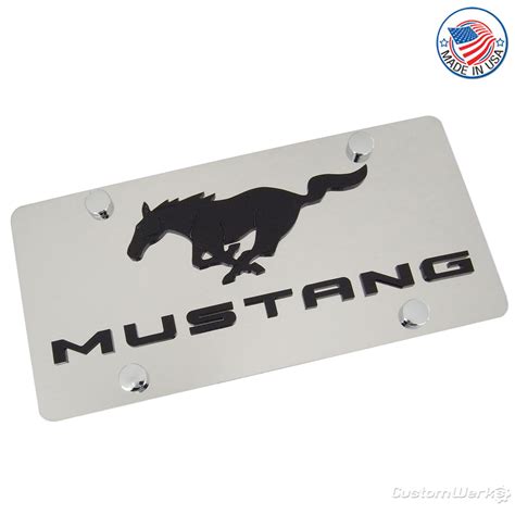 Ford Mustang Dual Logo Mustang License Plate Chrome