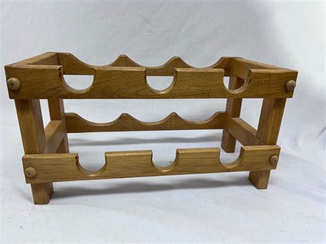 Wood Wine Rack 6 Bottle Holder Etsy