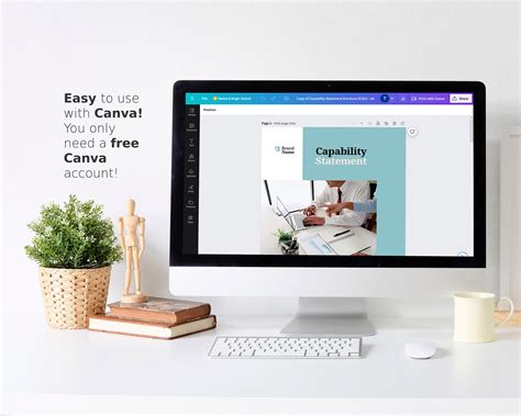 Capability Statement Template Canva Business Brochure Bifold Word