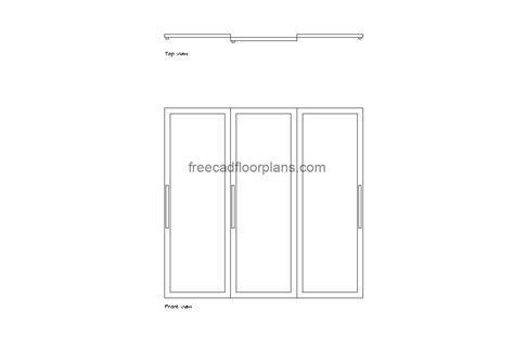 Triple Sliding Door Free Cad Drawings