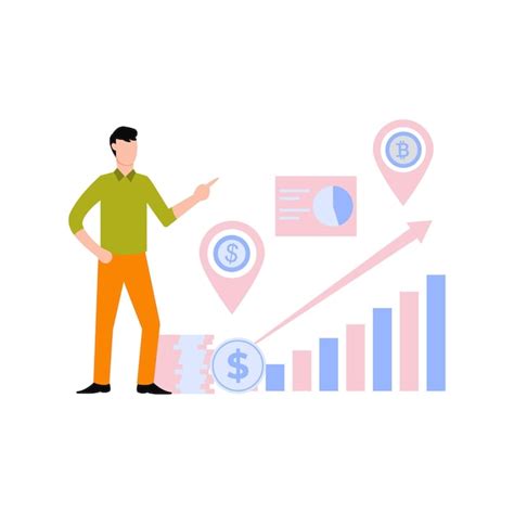 Premium Vector Boy Showing Business Growth Graph