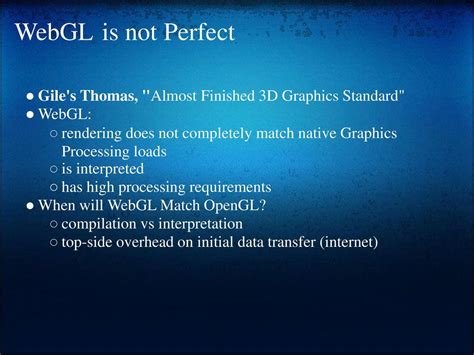 webgl the html5 javascript 3d computer graphics api ppt download