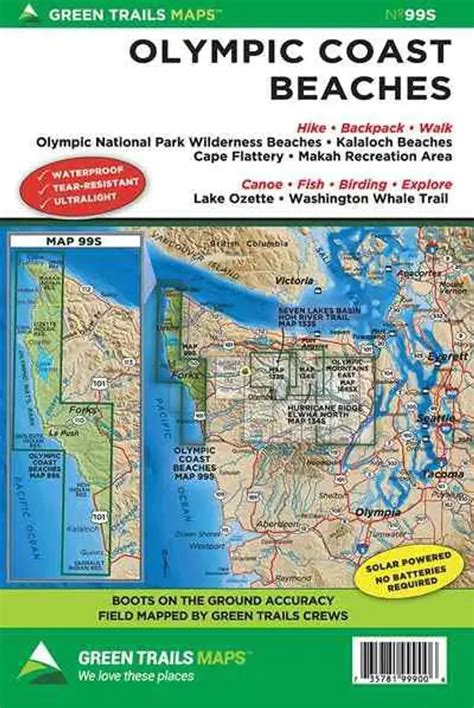Olympic Coast Beaches Wa Green Trails Map 99s Metsker Maps