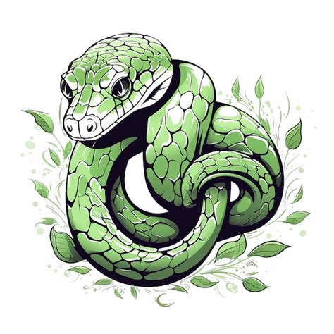 Premium Ai Image Green Tree Python Kawaii Cute Cute Angel Cute