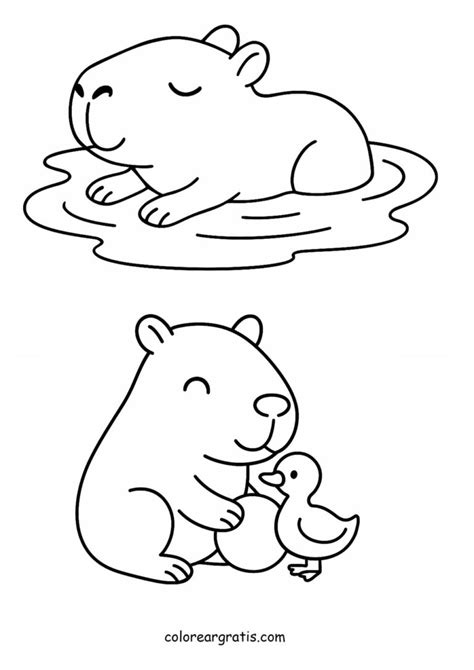 Capibara Para Imprimir Y Colorear Dibujo Infantil Gratis