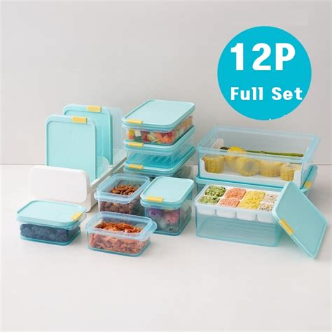 12pcs Full Set Locknlock Freezer Fit Containers Case For Freezer