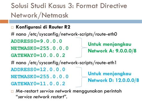 konfigurasi statik routing pada linux centos