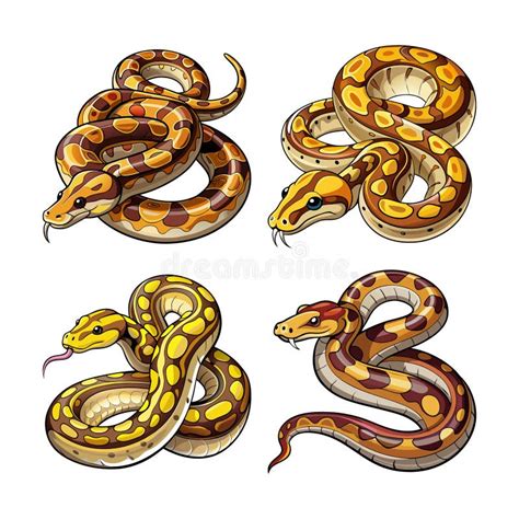 Realistic Burmese Python Nature Artwork Stock Vector Illustration Of