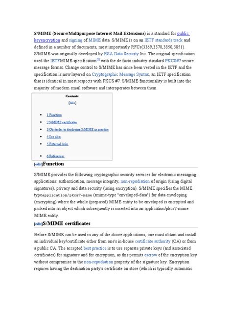 Signing Mime Ietf Standards Track Rsa Data Security Ietf Pkcs7