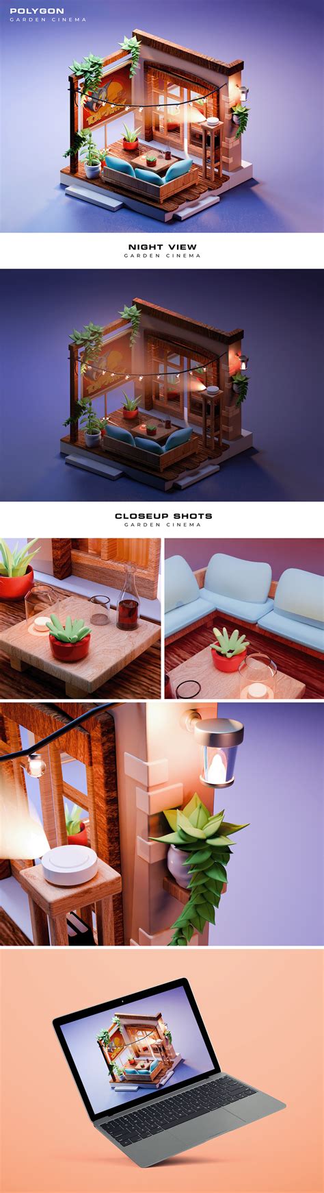 Polygon Garden Cinema 3d Blender Behance