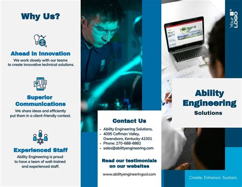 Engineering Consultancy Firm Trifold Brochure Template Visme