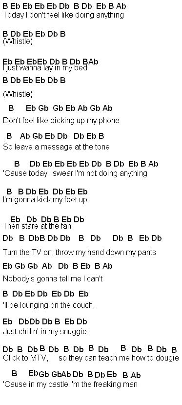 Flute Sheet Music Lazy Song