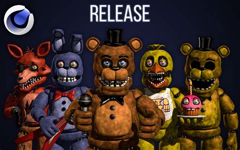 [c4d Fnaf] Stylized Unwithereds Release By Megasaur2532 On Deviantart