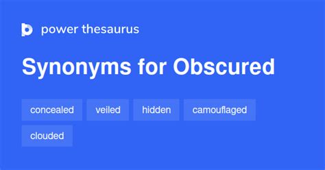 Obscured Synonyms 1 551 Similar Words And Phrases