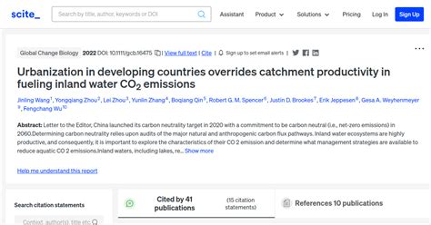 Urbanization In Developing Countries Overrides Catchment Productivity