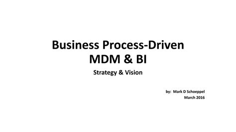 Mdm And Bi Strategy For Large Enterprises Pptx Databases Computer