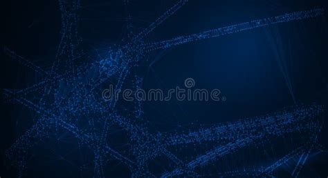 Vector Illustration Molecule Connected Lines With Dots Technology On Blue Background Abstract