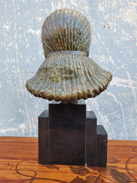 M Bouraine Head Of A Young Woman Bronze Art Deco 20th Century For Sale At 1stdibs