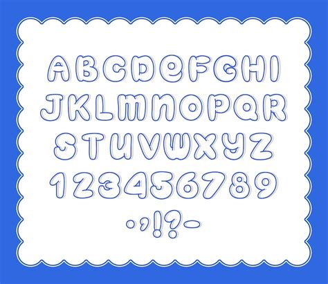 Premium Vector Cartoon Bubble Alphabet Hand Drawn Outline Font