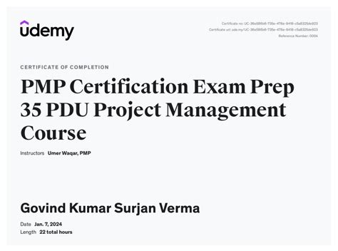 Pmp Certificationachieved Projectmanagementexcellence Govind Verma