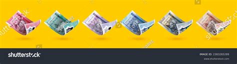Different Denominations Jamaican Dollar Notes 3d Stock Illustration