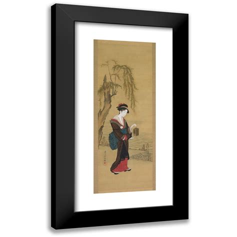 Kubo Shunman 9x18 Black Modern Framed Museum Art Print Titled Beauty