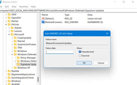 Enable Microsoft Defender Updates Over Metered Connections In Windows 11 10