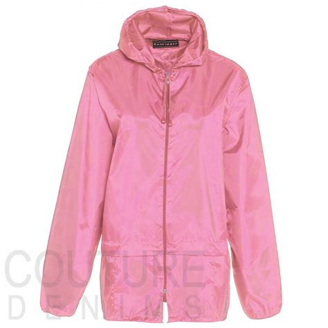 Unisex Rain Jacket Cagoul Kagool Pac A Mac Showerproof Hood Festival Jacket Coat Ebay