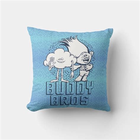 Trolls Cloud Guy And Branch Buddy Bros Throw Pillow Cool Stencils