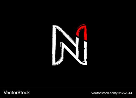 N Logo Vector Letter N Logo With Red Wing Classic Serif Font Vector