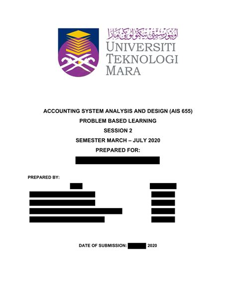 Ais655 Pbl 2 March July 2020 Ais655 Accounting System Analysis And