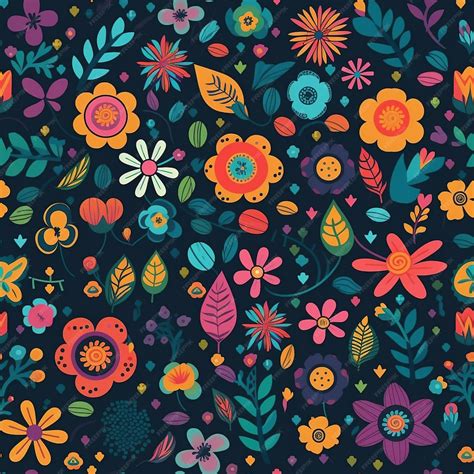 Premium Photo Elegant Floral Semeless Pattern In Flat Design
