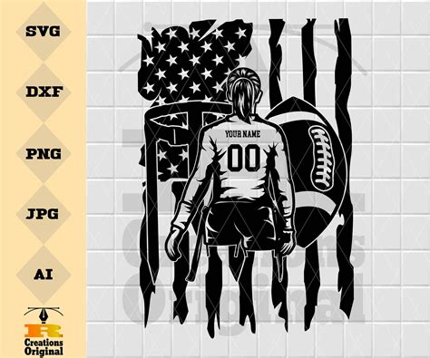 Us Flag Football Girl Svg Personalized Name Football Shirt Digital