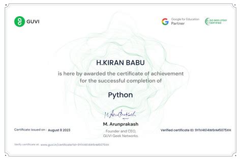 Kiran Babu On Linkedin Continuouslearning Professionaldevelopment Certification Python