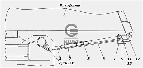 Установка запоров заднего борта для автомобиля КАМАЗ 6522, 11 дет.