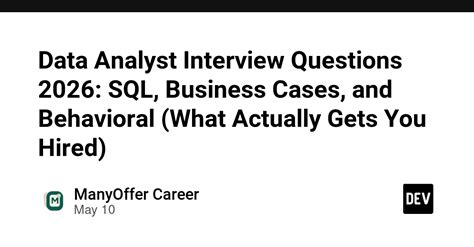 Data Analyst Interview Questions 2026 Sql Business Cases And