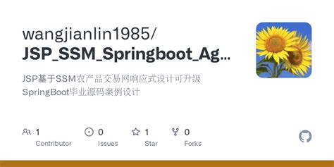 Github Wangjianlin1985jspssmspringbootagriculturalproducts