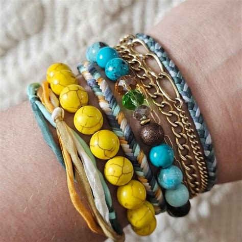 Antique Gold Charm Bracelet Stacking Bracelet Mixed Metal Etsy