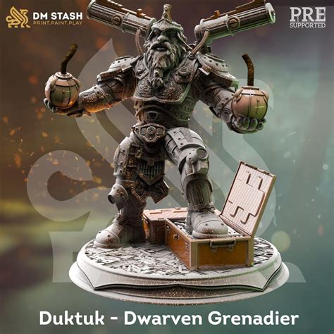 Grenadier Dwarf Miniature Duktuk Dwarven Grenadier By Dm Stash 28 32