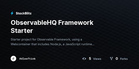 Observable Framework In Browser Development Starter Kits Node Python Show And Tell The