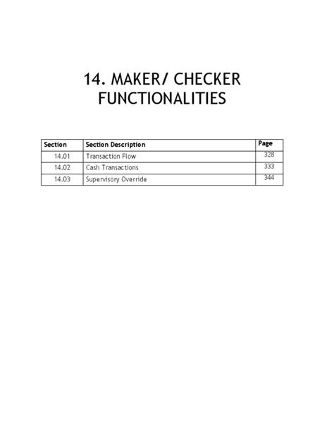 0114 Maker Checker Functionalities Pdf Overdraft Computing
