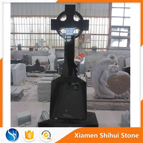 Black Granite Celtic Cross Headstones Grave Monument