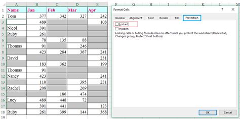 How To Lock And Preotect Nonempty Cells In Excel