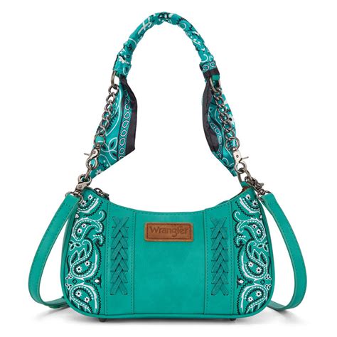 Wrangler Bandana Paisley Shoulder Bag And Crossbody Turquoise Howell