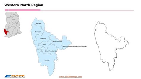 Ghana Map With Regions And Districts Editable Powerpoint Maps
